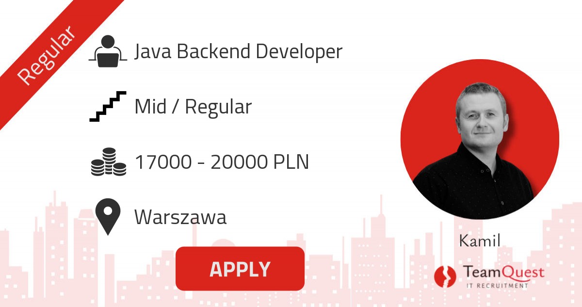 Praca Java Backend Developer - Warszawa - praca w IT TeamQuest #jR5l